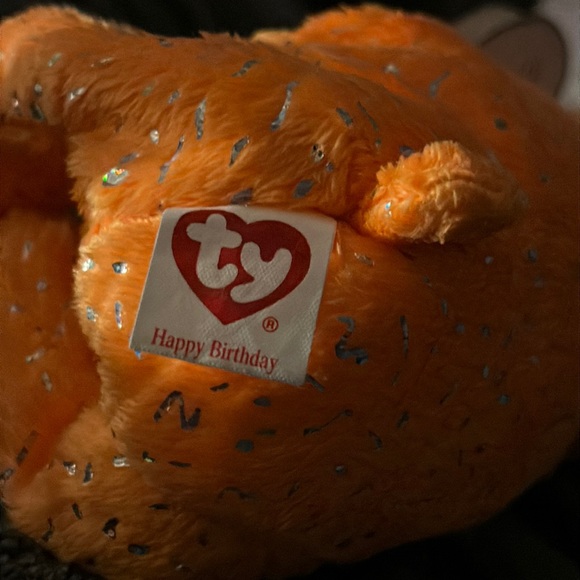 Ty | Accessories | New Ty Beanie Baby Happy Birthday The Orange Bear ...